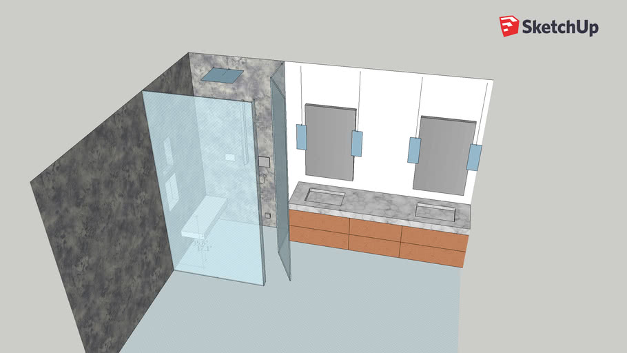 Full Shower Layout - Large Pendants | 3D Warehouse