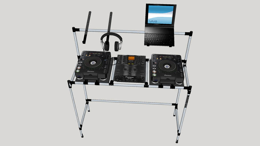 Rack DJ Titanium RDJ CDJ com Equipamentos | 3D Warehouse