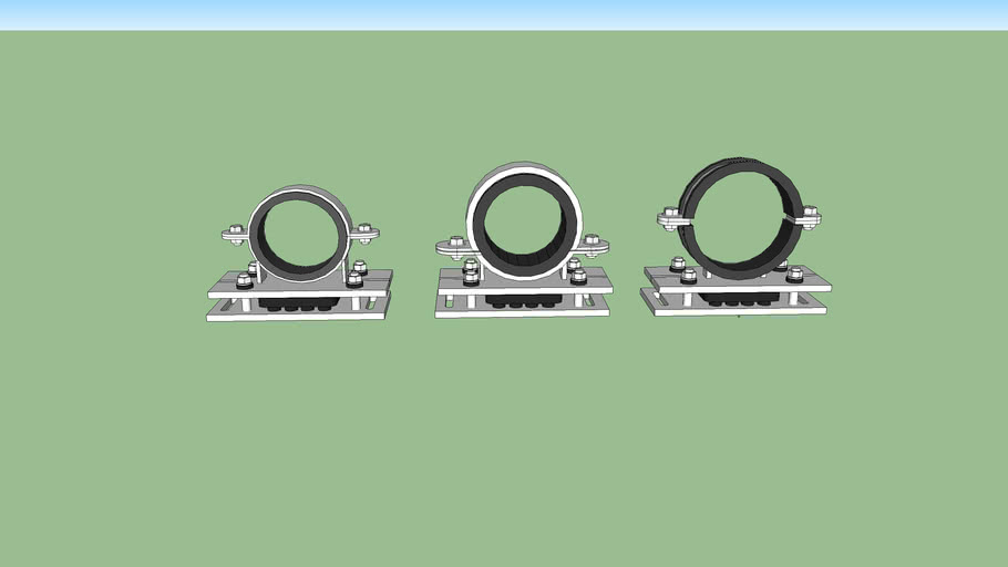 방진패드-비금속배관 클램프 (C-PVC.PVC.PE-CLAMP) | 3D Warehouse