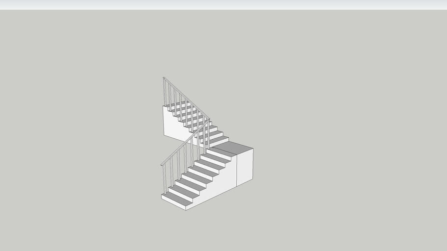 L shape staircase left handrail | 3D Warehouse