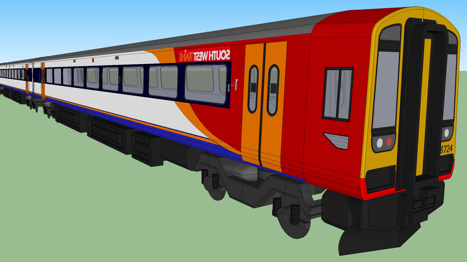 Class 158 Express Sprinter South West Trains 4-Car | 3D Warehouse