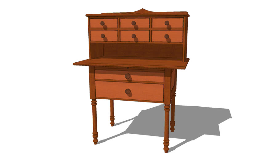 Shaker Sewing Desk - New Lebanon Village | 3D Warehouse