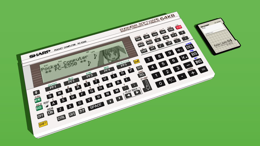 SHARP Pocket Computer PC-E550(1988:Japan) | 3D Warehouse