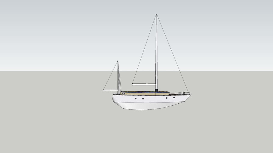 48' ketch rig w/ genoa 'coriolis' (sails down) | 3D Warehouse