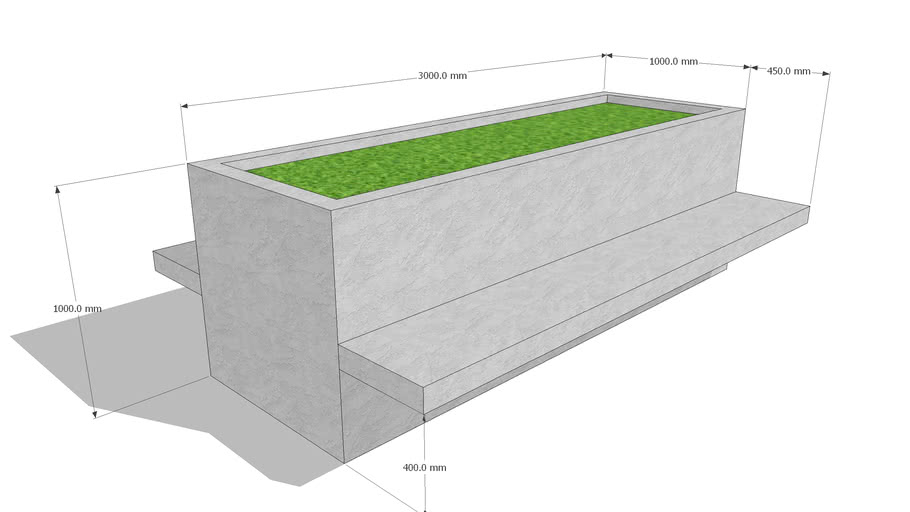 Planter box with seating | 3D Warehouse