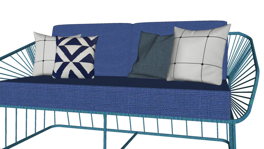 SOFÁ EXTERNO AZUL | 3D Warehouse