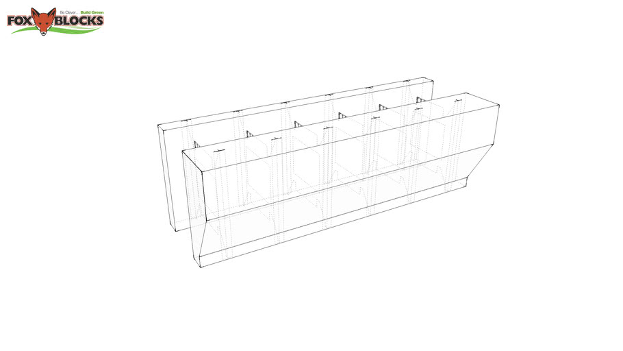 Fox Blocks ICF Ledge 8 Inch Core | 3D Warehouse