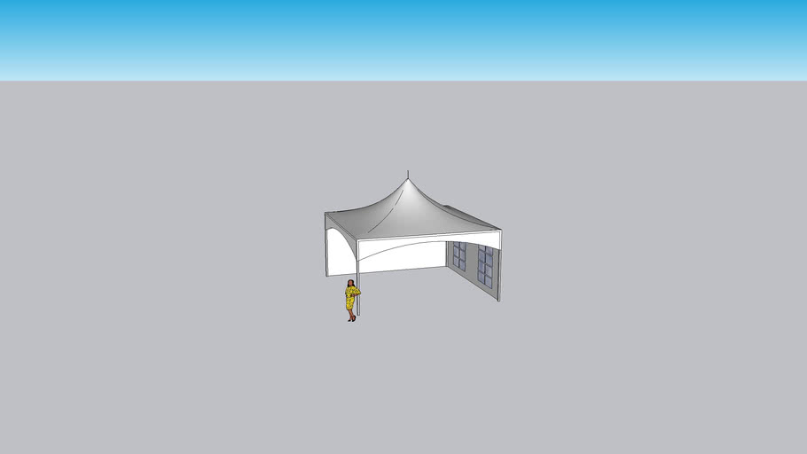 20x20 High Peak tent w/ Window & Solid Sidewalls | 3D Warehouse