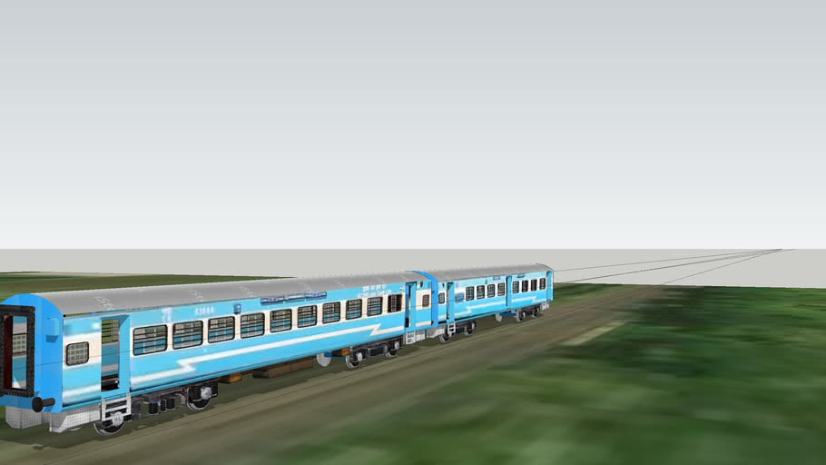 ICF Jan Shatabdi Blue color Coaches,Indian Railway by Rajat Warang | 3D ...