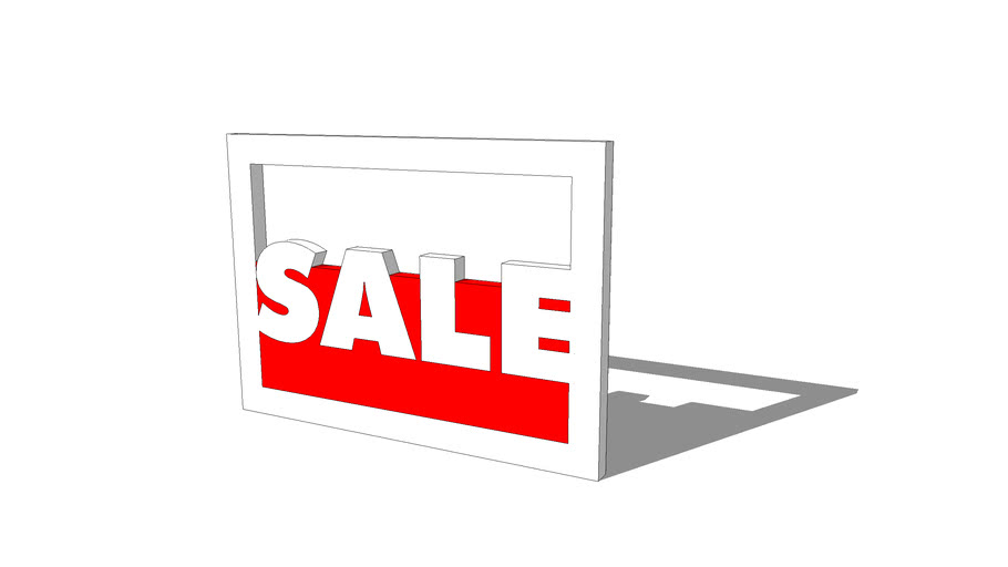 Sale-signage-white-red-square-70-50 | 3D Warehouse