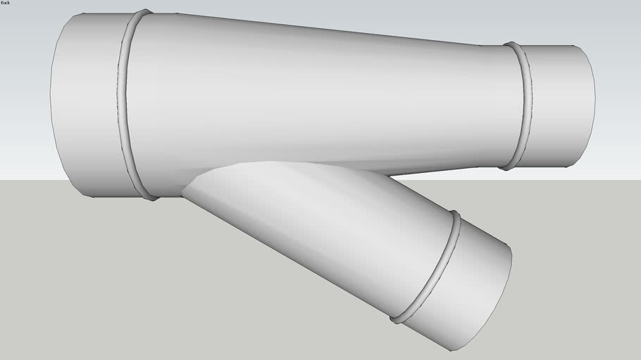 6'-4'-4' 30 Degree Reducing Lateral Wye | 3D Warehouse