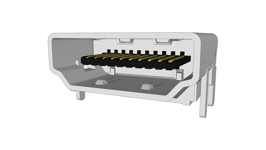 HDMI 90° Surface Mount Receptacle | 3D Warehouse