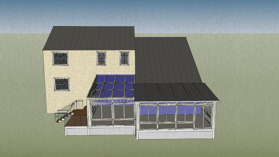 Glass Roof Sunroom & Solid Roof Sunroom | 3D Warehouse