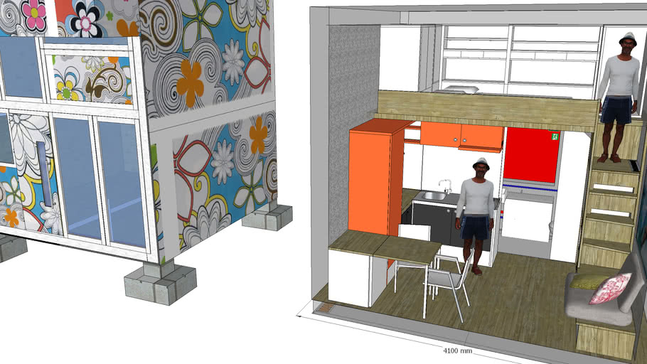 Tiny House. Living Cube single and love | 3D Warehouse