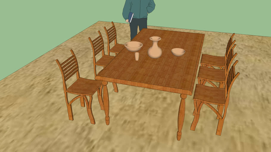 old faction table and chairs | 3D Warehouse