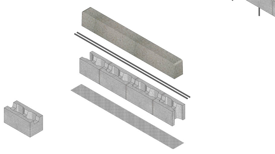 02.120.0201A Concrete masonry bond beams | 3D Warehouse