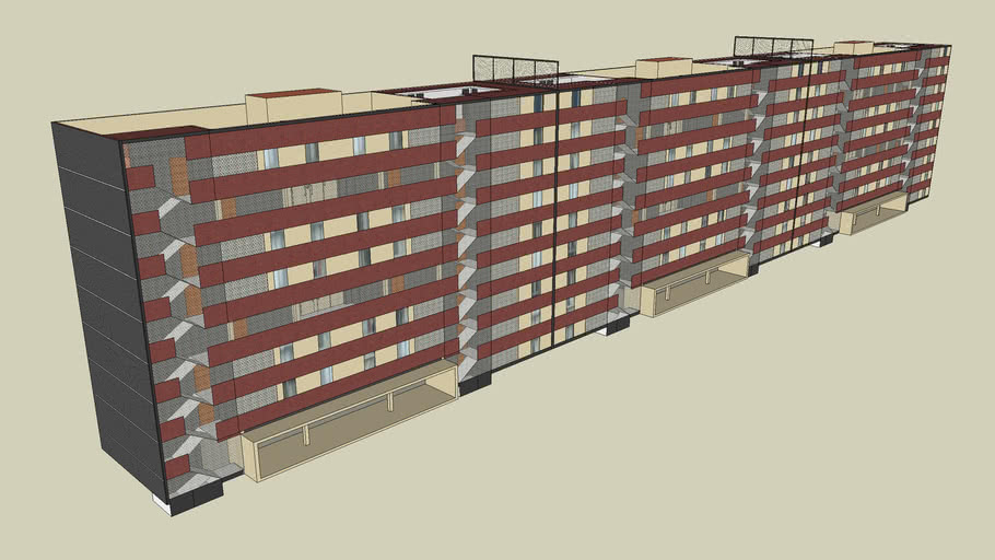 edificio rojo nonoalco tlatelolco de 1960 | 3D Warehouse