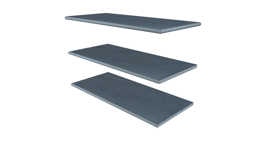 Slab Coke Porcelain Step 895 × 400 with 20mm Bullnose Edge | 3D Warehouse