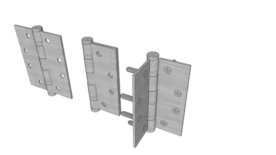4.5 x 4 S.S HEAVY DUTY BALL BEARING DOOR HINGE | 3D Warehouse