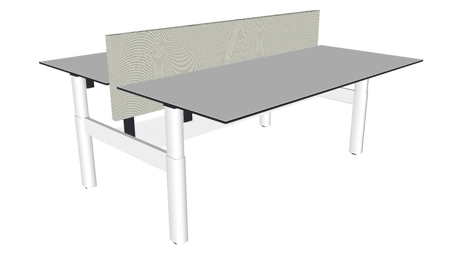 Ahrend Four_Two Duo desk 2x180x80 with screen | 3D Warehouse