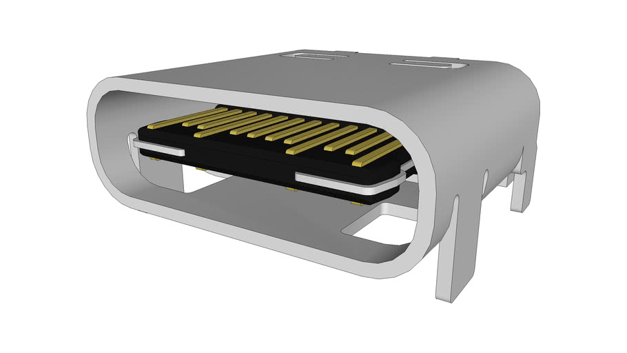 USB 3.1 Type C 90° Through Hole Top Mount Receptacle | 3D Warehouse