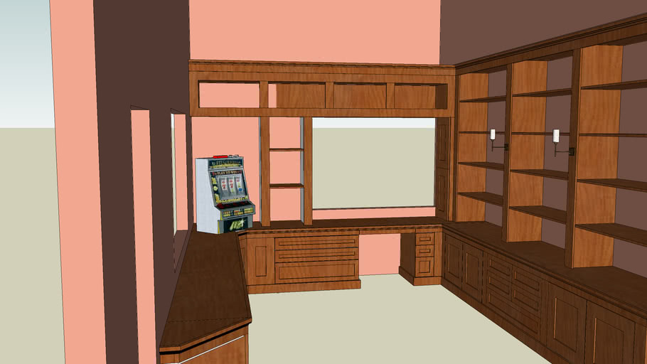 Library and Office with shelves and desk | 3D Warehouse