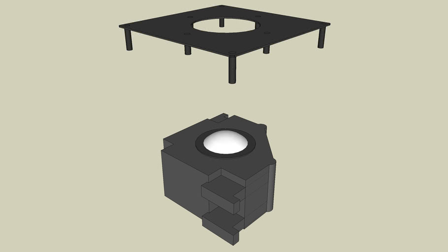 Happ 3' Trackball with Mounting Plate | 3D Warehouse