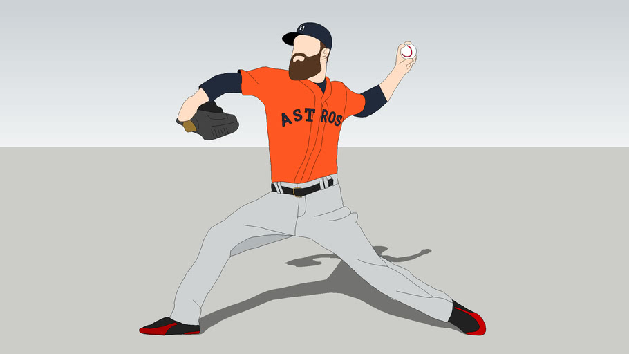 2D Figure Astros Baseball Pitcher MLB | 3D Warehouse