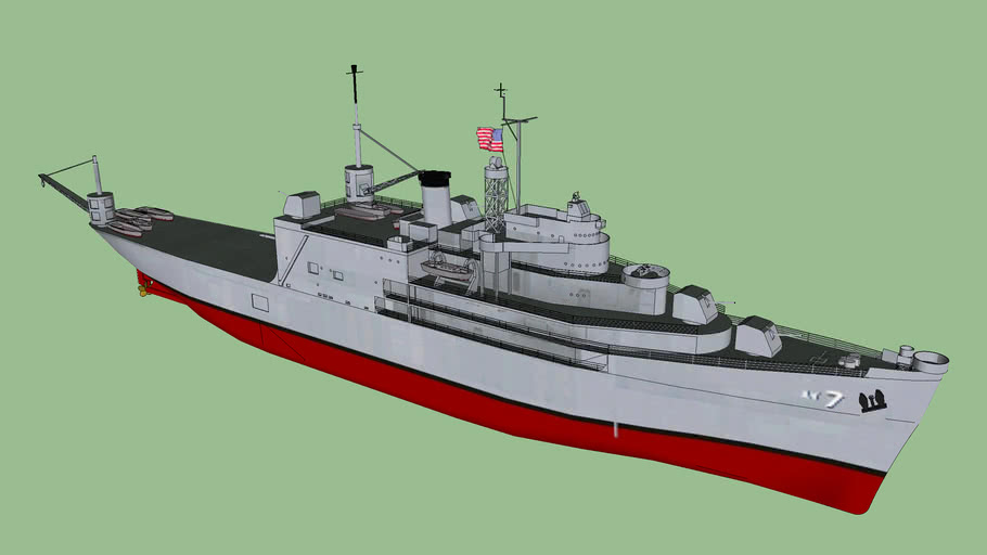 USS Currituck AVP7 class Seaplane Tender, updated | 3D Warehouse