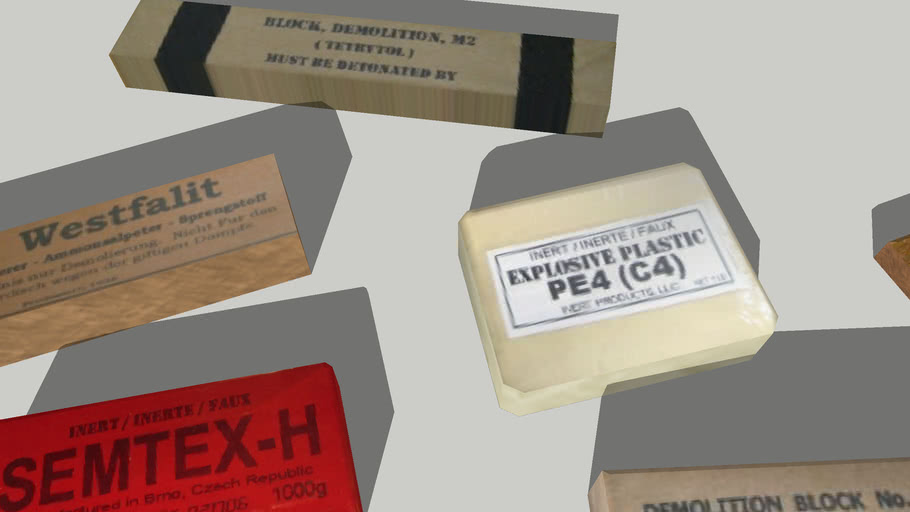 Real plastic explosive demo charges | 3D Warehouse