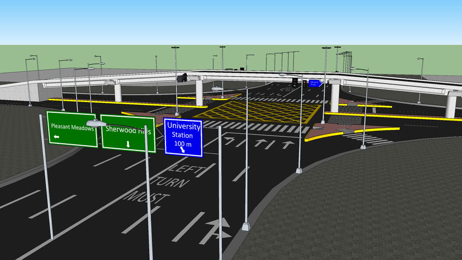 Road with flyover | 3D Warehouse