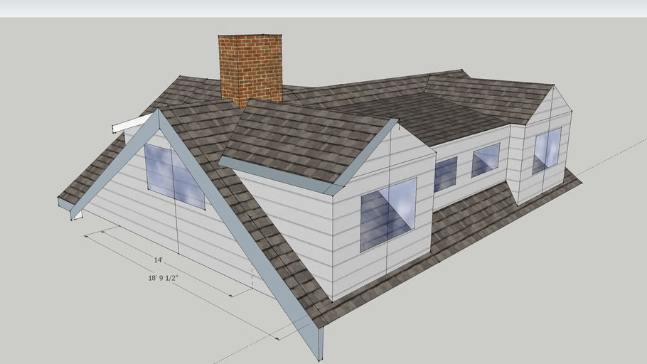 Carter Upstairs Reno full plan, both dormers | 3D Warehouse