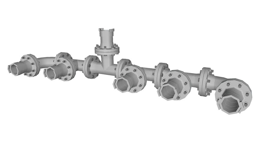 Five Branch Huber Vertical Manifold - Very Low Poly | 3D Warehouse