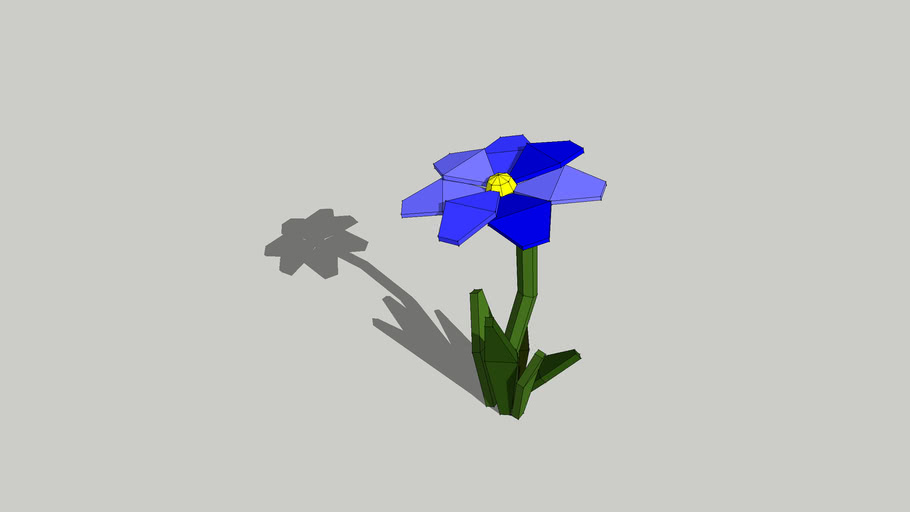 low poly flower - blue | 3D Warehouse