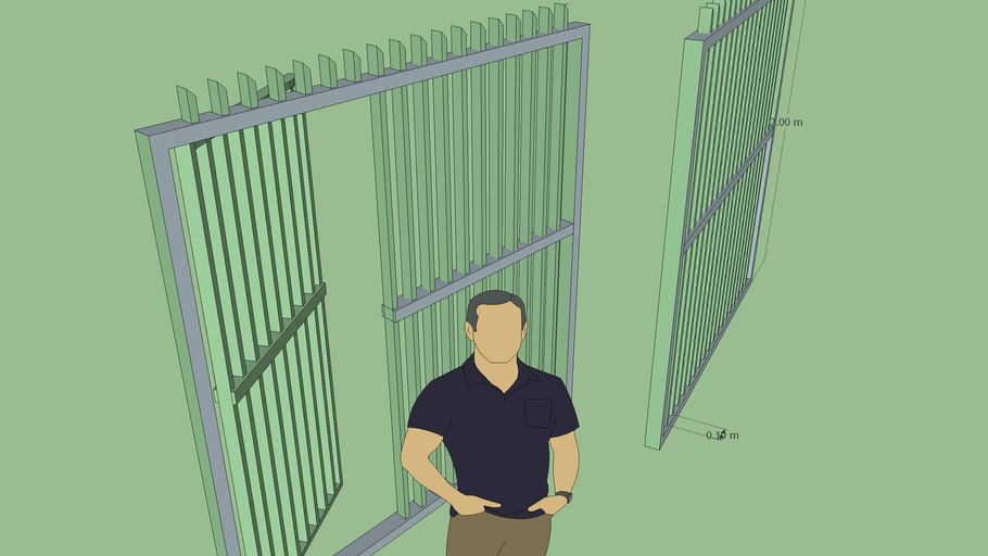 School Main Gate Design with Tubular Metal Version 2 | 3D Warehouse