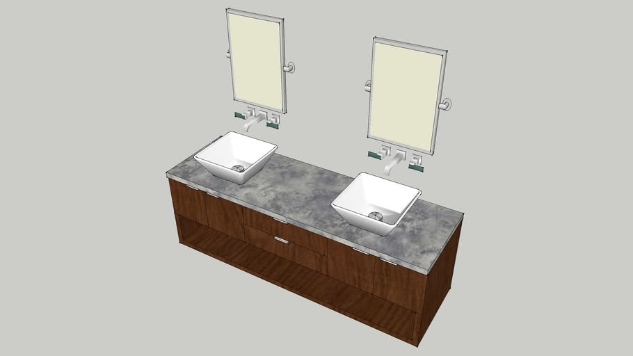 72' dbl floating vanity | 3D Warehouse