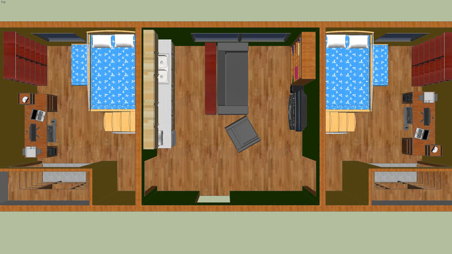 Dorm Room Apartment (4x2) | 3D Warehouse