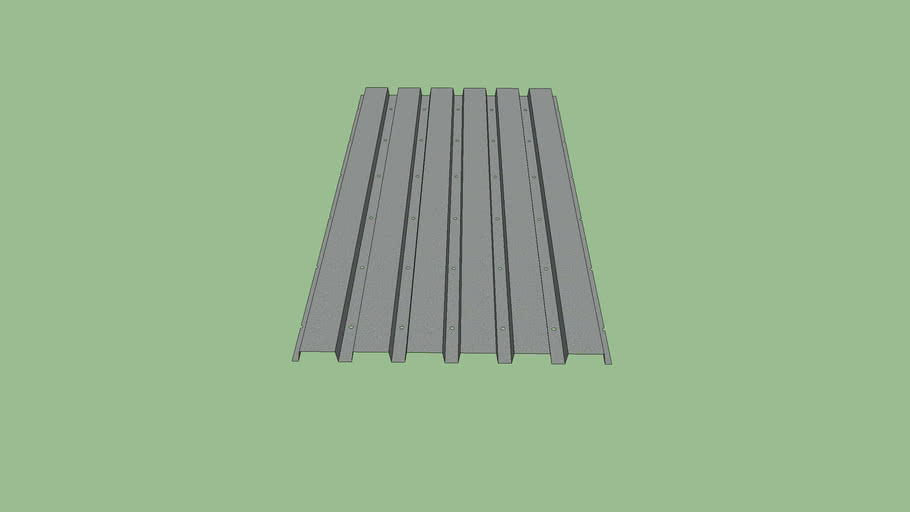 Steel Decking - 6' x 3' (6' - 1.5' x 1.5' Flute) | 3D Warehouse