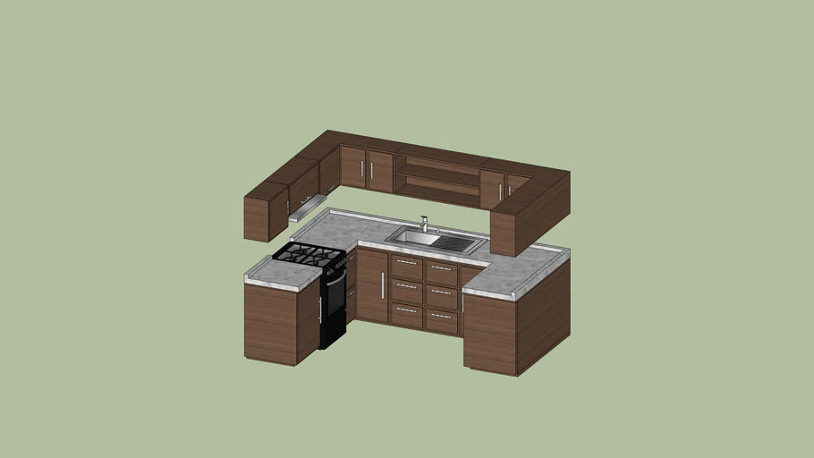 U SHAPED MODERN KITCHEN | 3D Warehouse