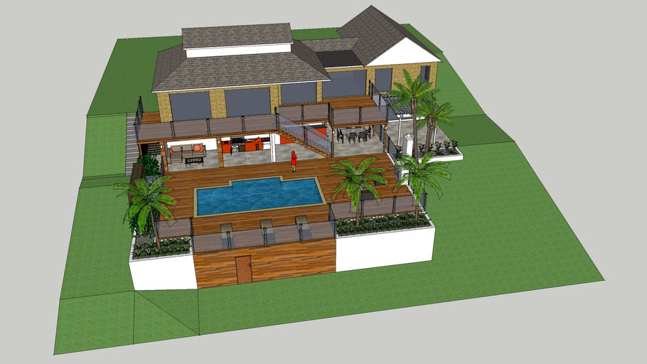Outdoor pool and deck | 3D Warehouse