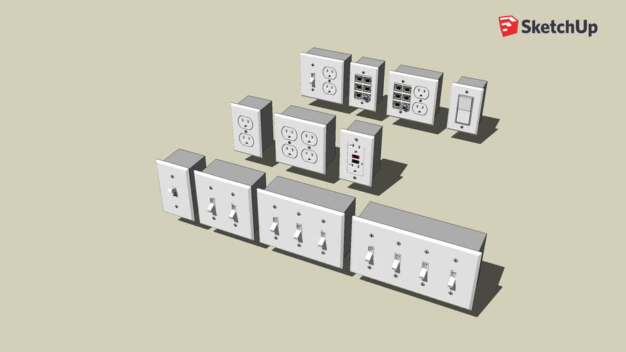 Enhanced Electric Outlets, Light Switches & Cable connection | 3D Warehouse