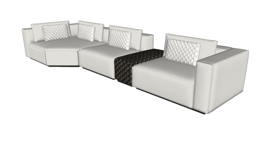 Spruce Modular Sofa 32A Chalk fabric By Modloft | 3D Warehouse