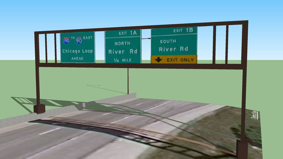 I-190 Guide Signs- I-190 to I-90 E/ Exit 1A N River Rd, 1B S River Road ...