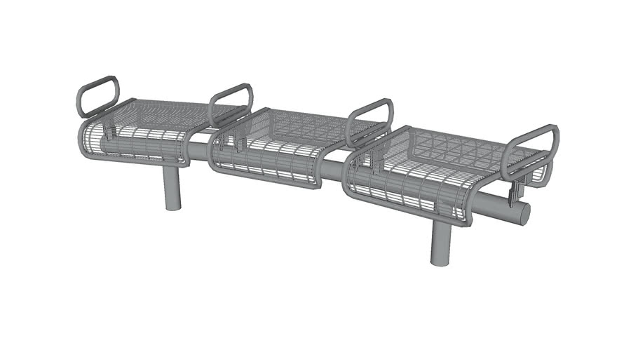 Plexus 3 Seat Bench | 3D Warehouse